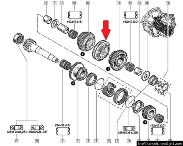 Sincronizador Cambio Completo 1/2 Marcha Renault Master - S0408082400