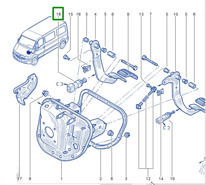Interruptor de Luz de Freio Renault Master II - 7700414988